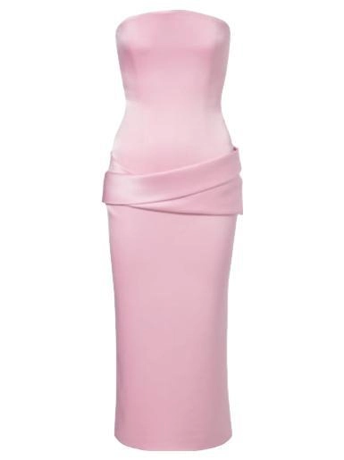 Alex Perry Draped Satin Crepe Bustier Dress - Pink