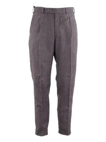 PT TORINO Tailored Check Trousers - Black