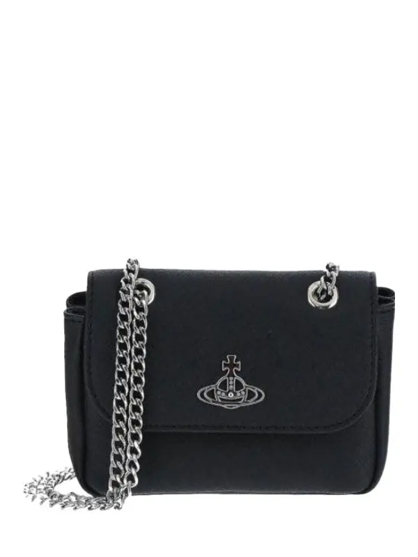 VIVIENNE WESTWOOD Logo Shoulder Bag - Black