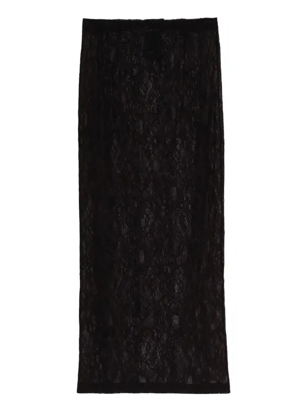 Wardrobe.NYC Lace Midi Skirt - Black