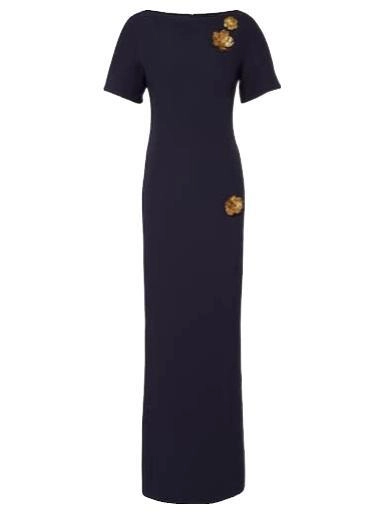 SAFIYAA LONDON Embellished Crepe Gown - Black