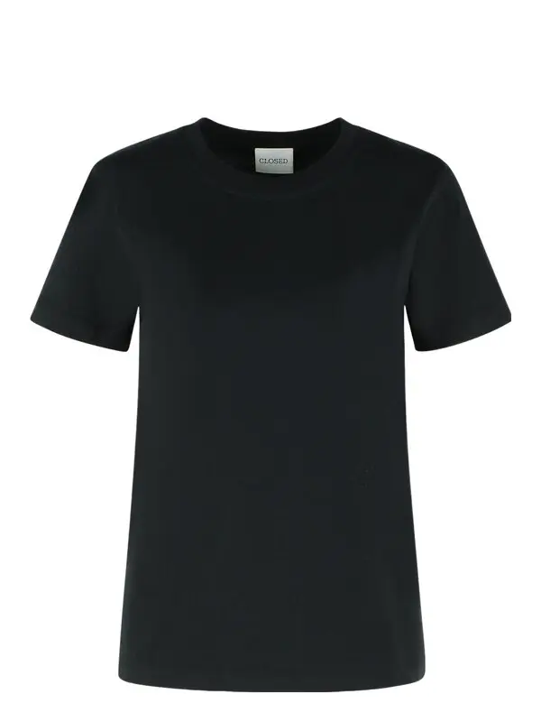 Closed Logo Hem Crew Neck T-shirt - Black