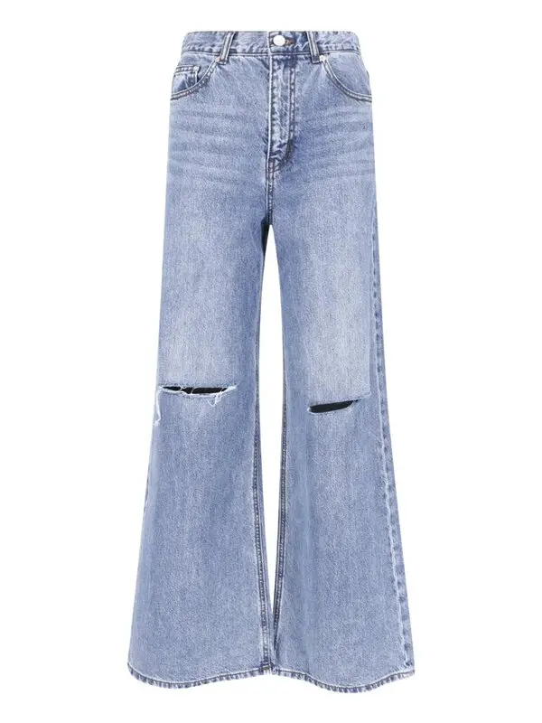 DUNST Distressed Flared Jeans - Blue