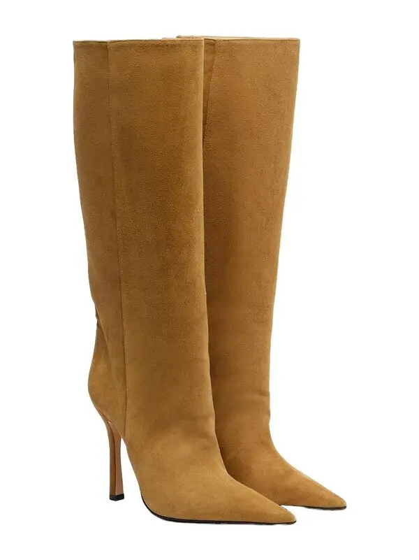 Gucci Naomi Suede Knee-high Boots - Beige