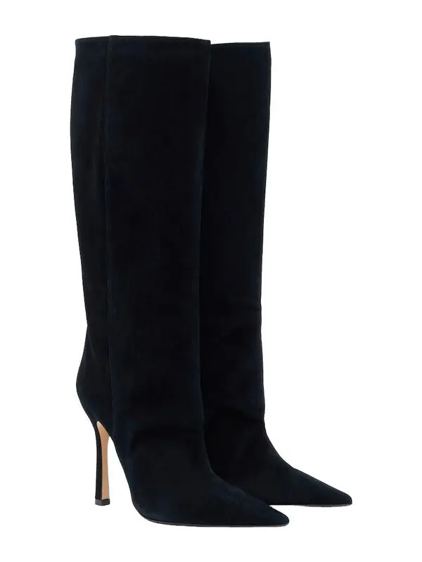 Gucci Naomi Suede Knee-high Boots - Black