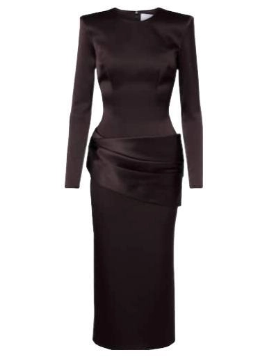 Alex Perry Draped Satin Dress - Black