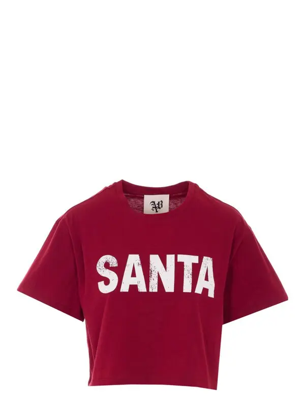 ANIYE BY Cropped Slogan T-shirt - Red