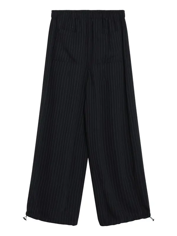 THE FRANKIE SHOP Oakdale Wide Leg Track Pants With Pinstripes - Black