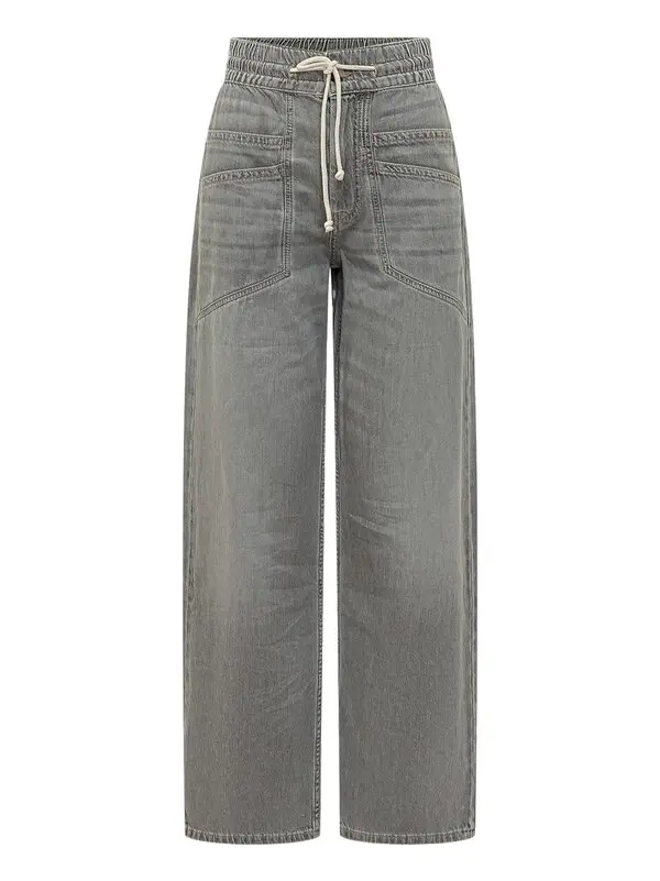 Ba&sh Yima Drawstring Wide-leg Pants - Gray