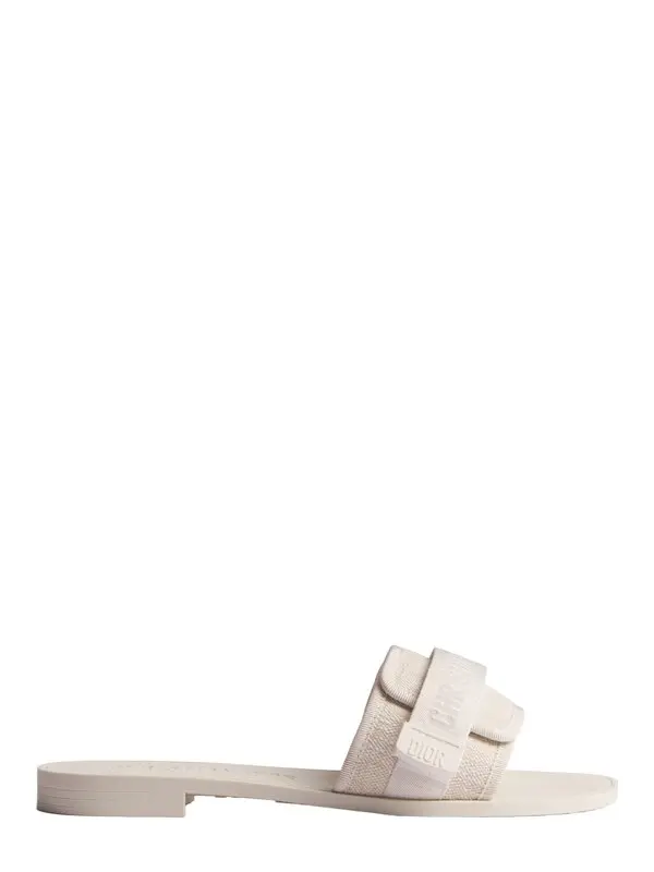 Dior Dioevolution Slide Sandals With Oblique Washed Motif - Nude