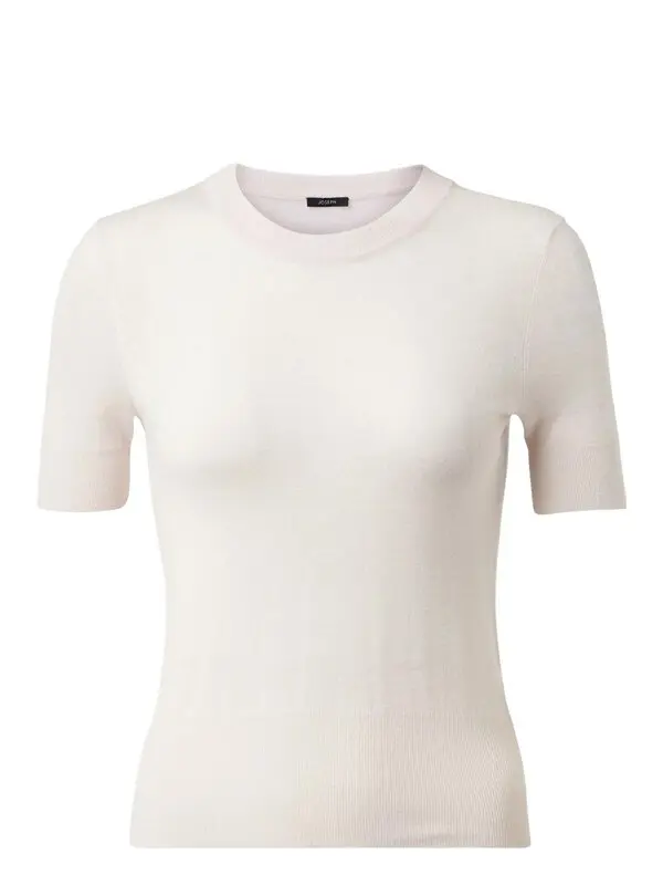 JOSEPH Crew Neck Short-sleeved Sweater - White