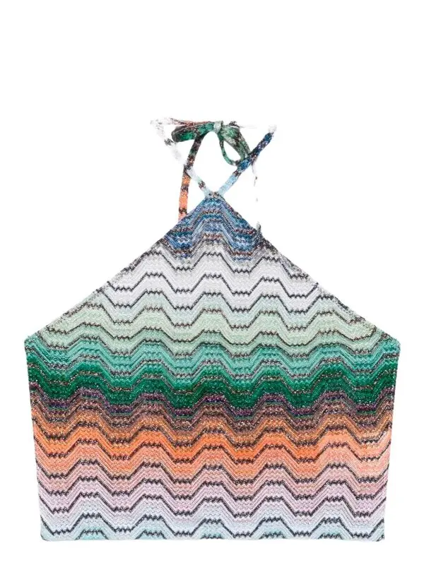Missoni Zigzag-knit Halterneck Top - Multicolor