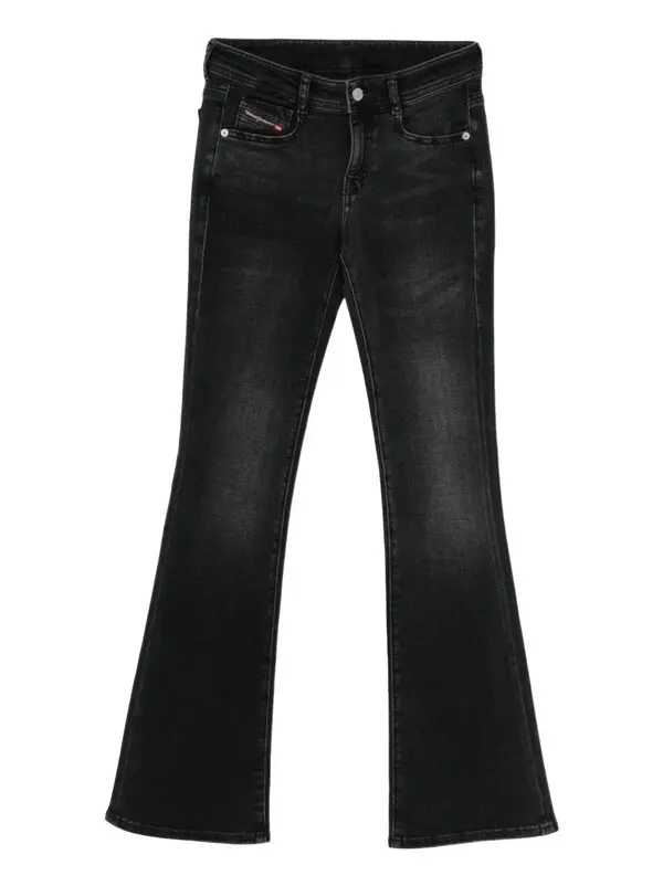 DIESEL® Flare Jeans With Logo Patch - Black
