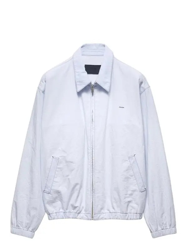 Prada Chambray Blouson Jacket - Sky-blue