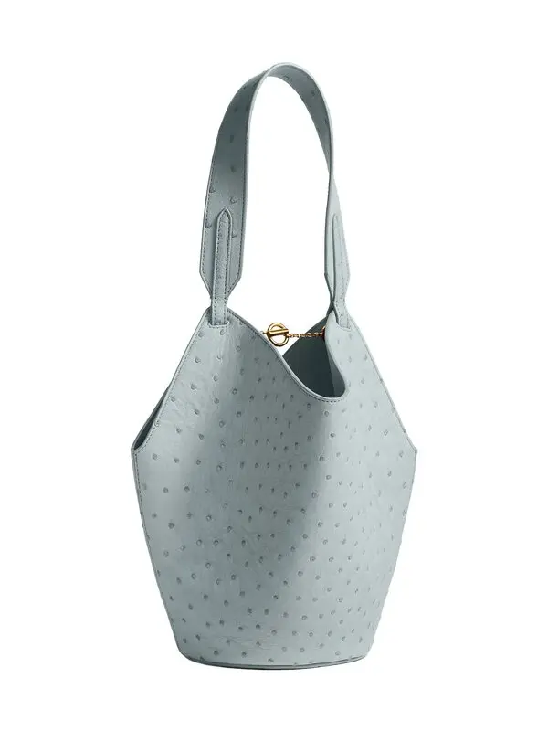 Khaite Ostrich Mini Lotus Tote - Frost