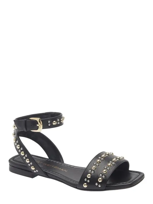 STUART WEITZMAN Perry Studded Leather Sandals - Black