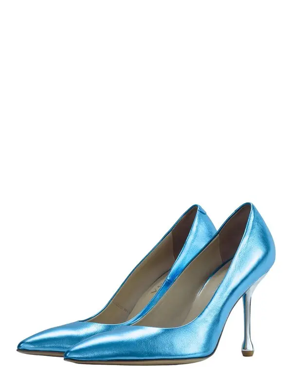 STESSA BY SARAH Molly Luxe Stiletto Pump - Blue