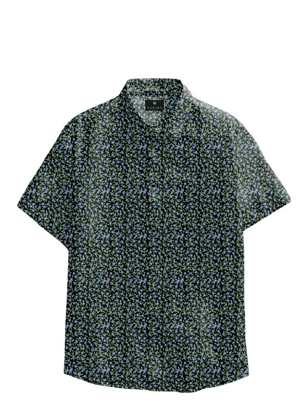 VUSTRA Mini Floral Cotton Button-down Shirt For - Black