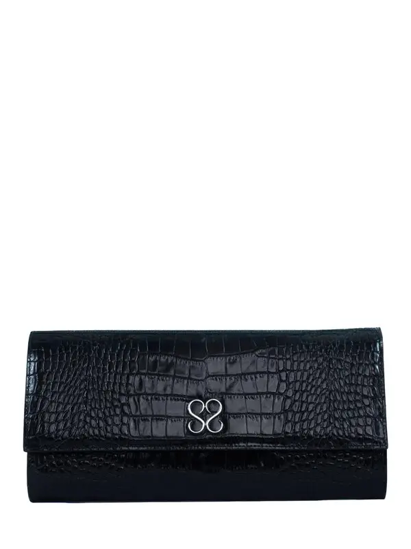 STESSA BY SARAH The Valentina Croc Clutch - Black