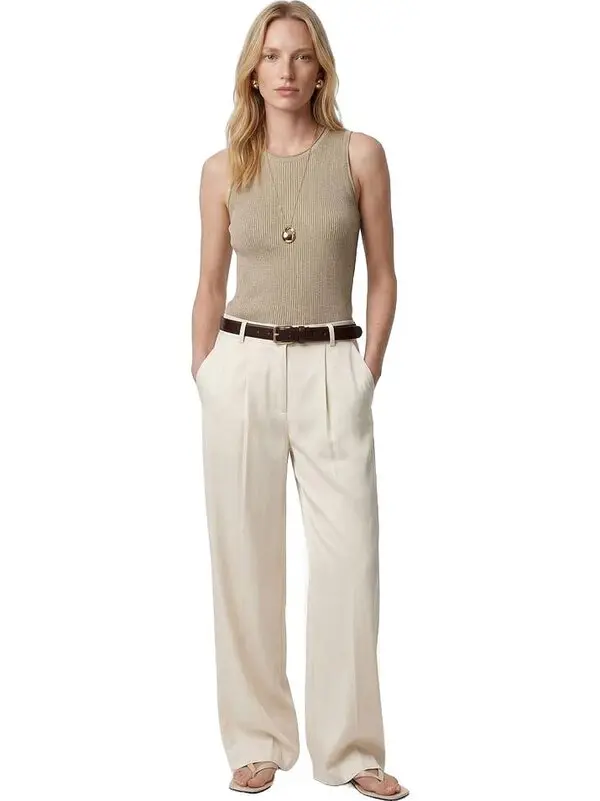 KOTON Zdnu 81041892 Ribbed Sleeveless Knit Top - Beige