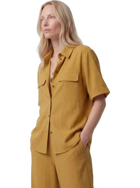 Koton Short Sleeve Viscose Shirt With Pockets - Khaki