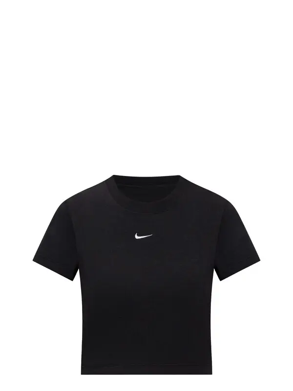 Nike Cropped T-shirt With Logo Detail - Black