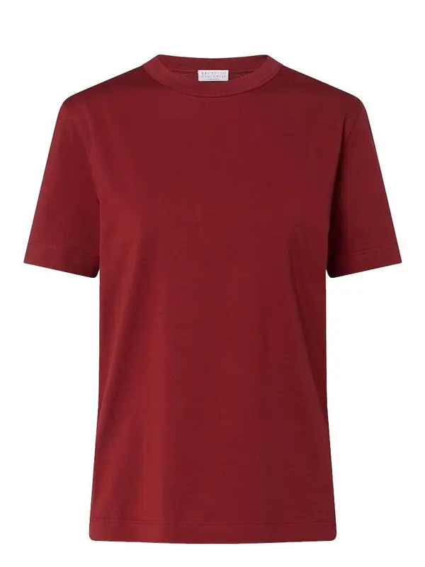 Brunello Cucinelli Monili Cotton Jersey T-shirt - Red