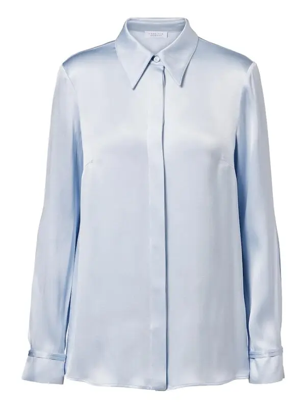 Gabriela Hearst Silk Satin Shirt - Blue