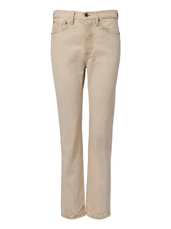 Khaite Finley Cropped Straight Jeans - Beige