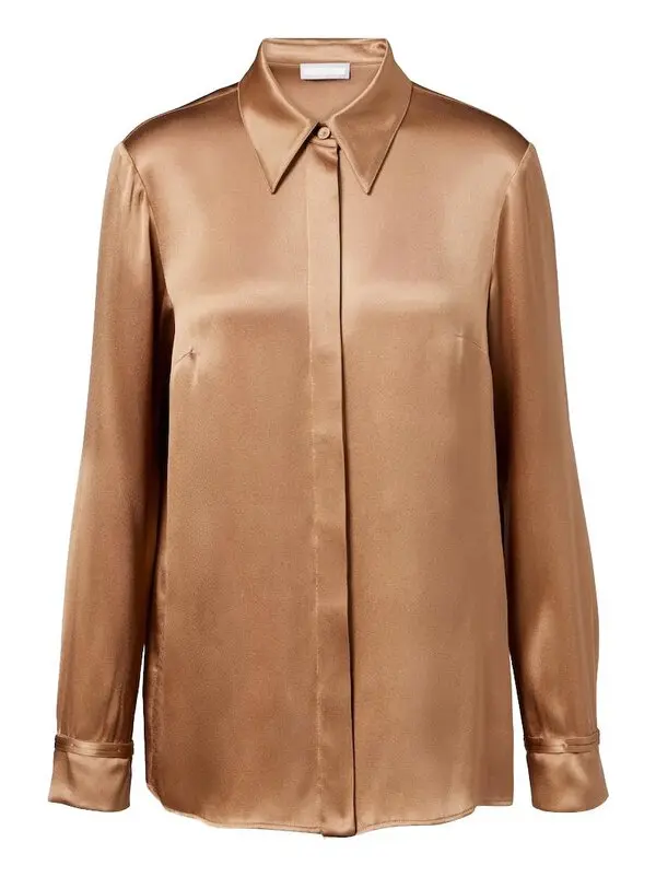 Gabriela Hearst Silk Satin Shirt - Beige