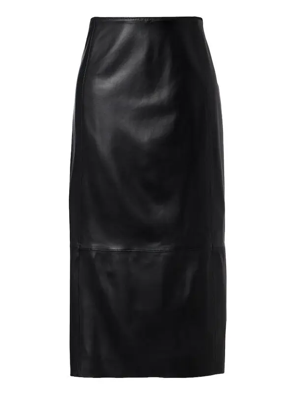 Vince Leather Pencil Skirt - Black