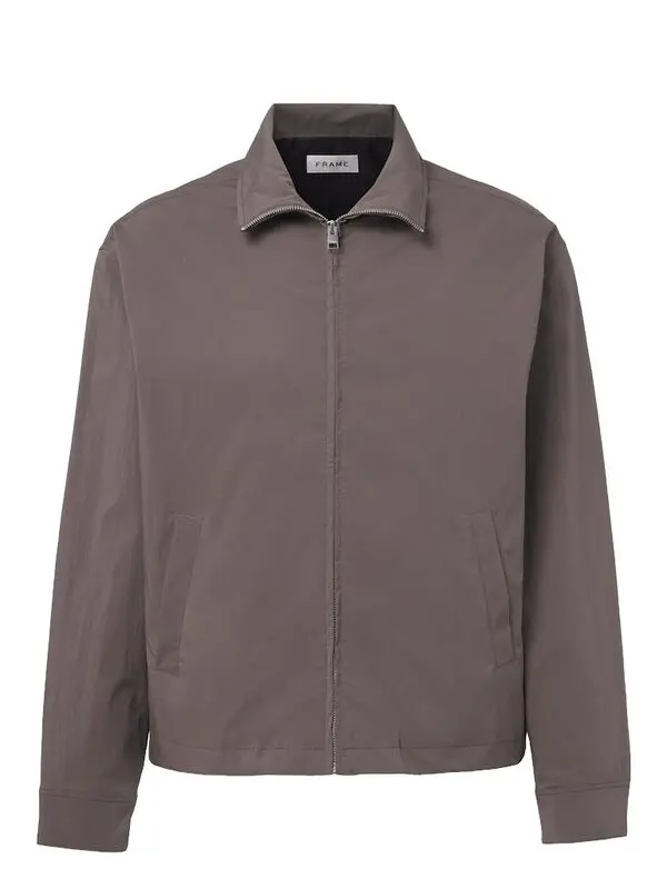FRAME Cotton-blend Zip-up Jacket - Grey