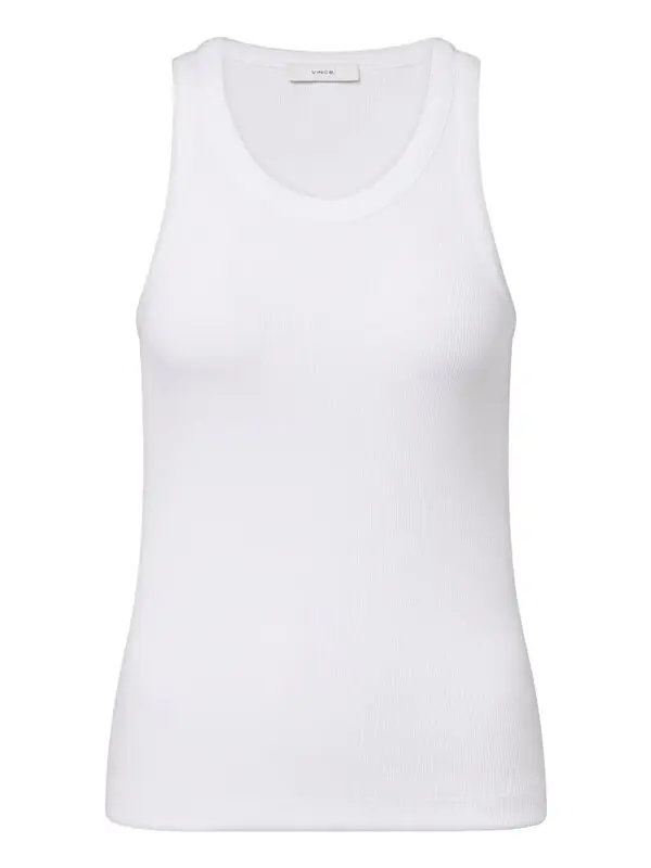 Vince Ribbed-knit Jersey Tank Top - White