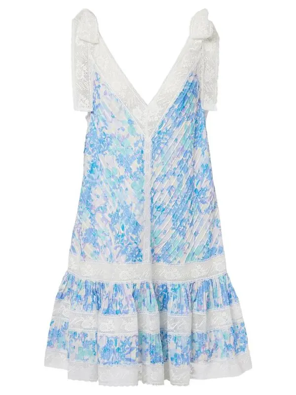 Zimmermann Solstice Lantern Floral Cotton Mini Dress - Multicoloured