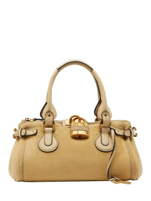 Chloé Paddington Suede Shoulder Bag - Beige