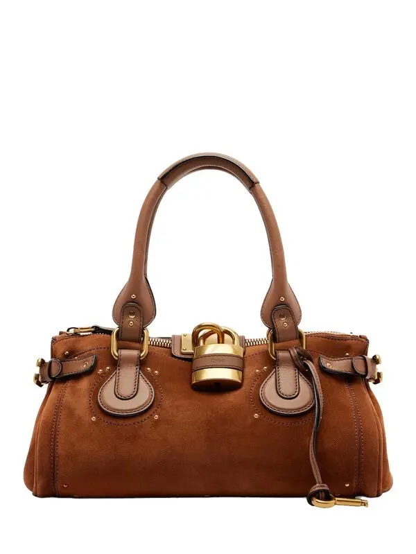 Chloé Paddington Suede Shoulder Bag - Brown