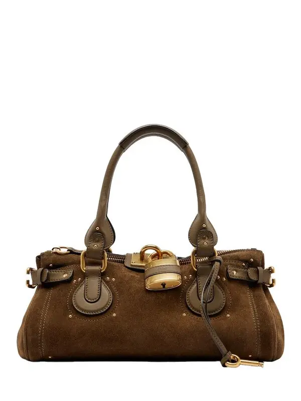 Chloé Paddington Suede Shoulder Bag - Brown