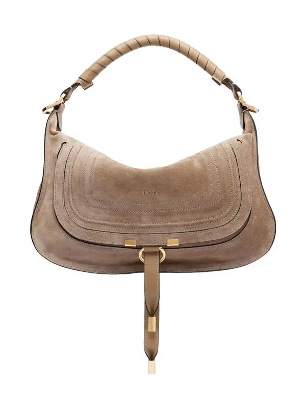 Chloé Marcie Small Suede Shoulder Bag - Beige