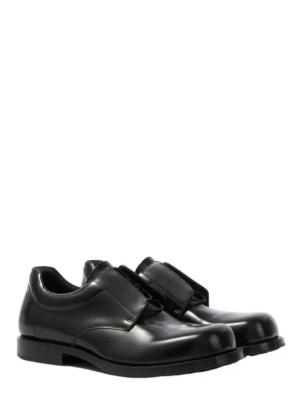 Balenciaga Brushed Leather Derby Shoes - Black