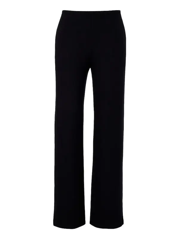 LESET Lauren Jersey Wide-leg Pants - Black