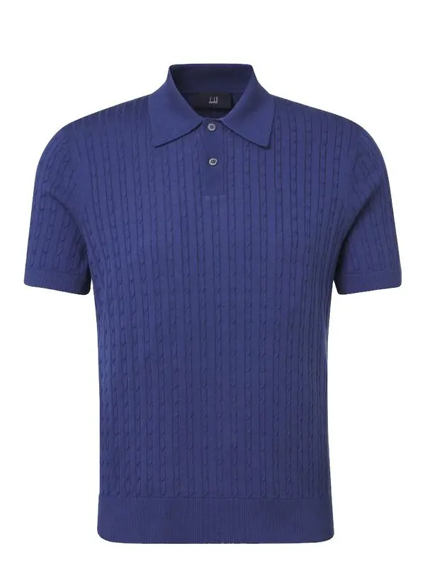 Dunhill Cotton And Silk Polo Sweater - Blue