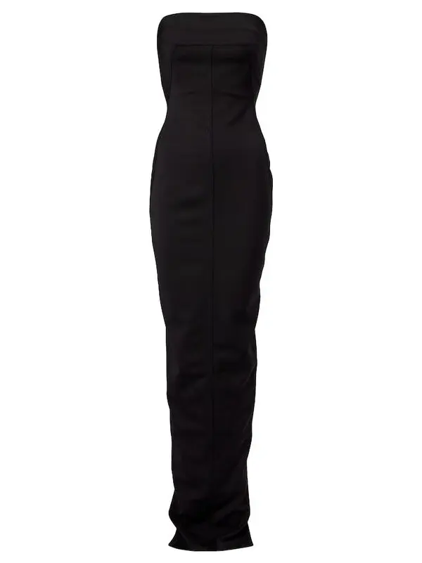 Rick Owens Wool-blend Bustier Gown - Black