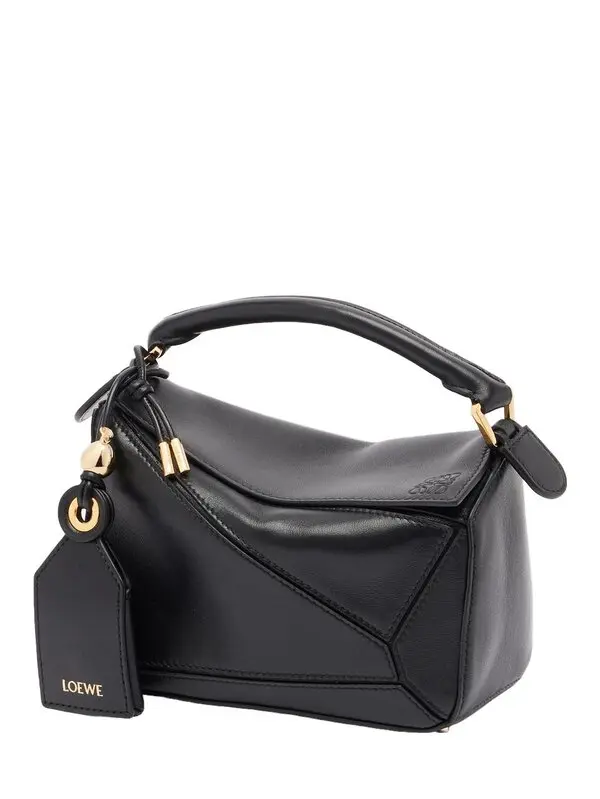 Loewe Featherlight Puzzle Mini Top-handle Bag - Black