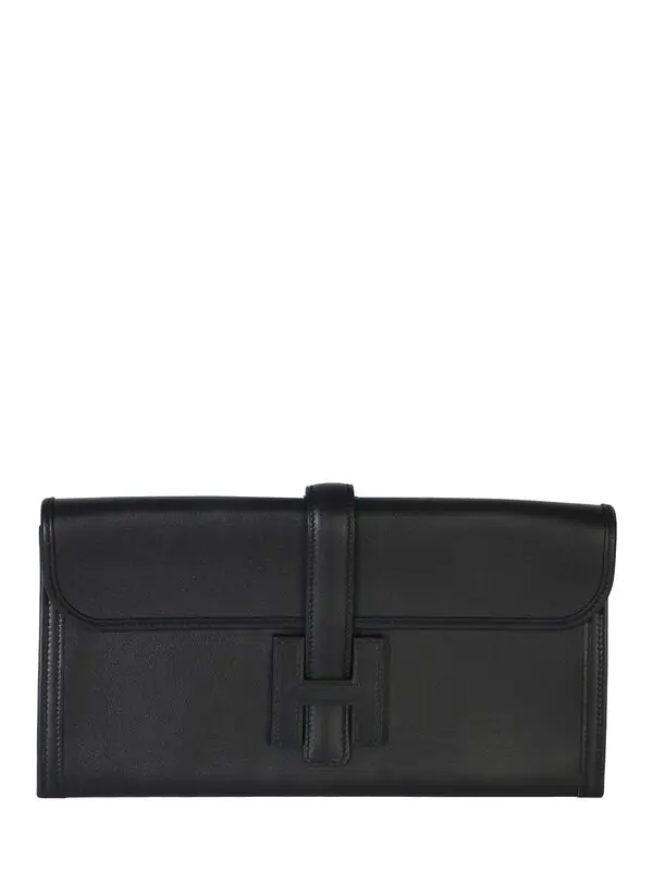 Hermès Evercolor Jige Elan 29 Clutch - Black