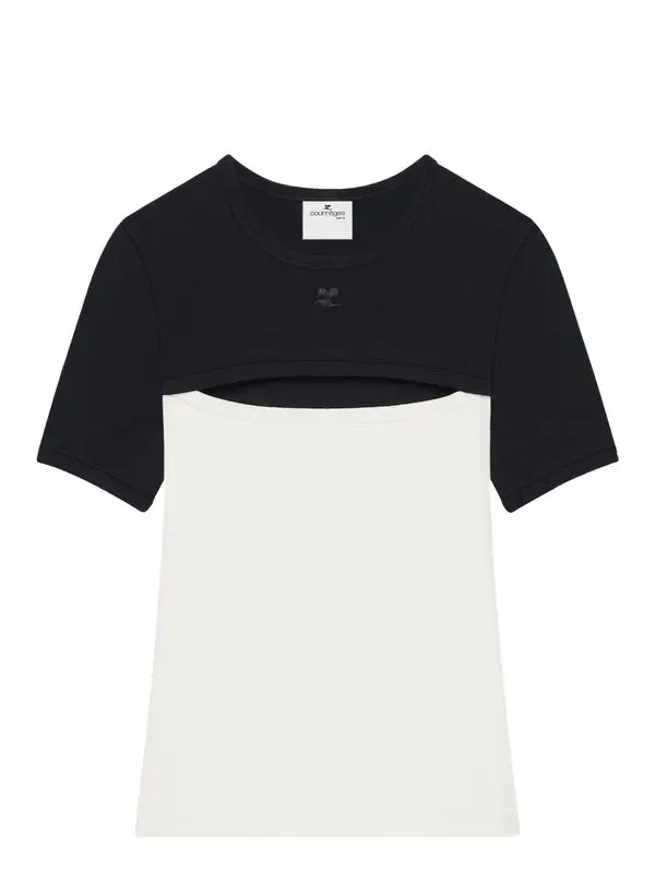 COURREGES Cut-out T-shirt - Black