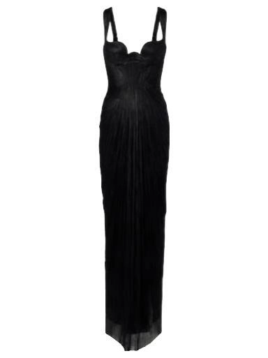 MARIA LUCIA HOHAN Anais Open-back Pleated Silk Mousseline Gown - Black