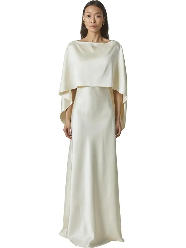 HEIRLOME Anna Dress Double-face Silk Satin Gown - Ivory