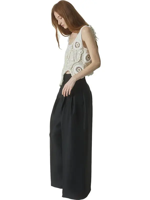 HEIRLOME Condesa Trousers In Shantung - Black
