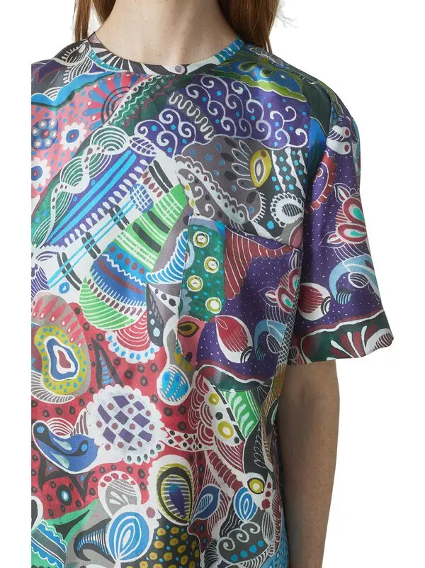 HEIRLOME Vazquez Printed Silk Twill Oversized T-shirt - Multicolor