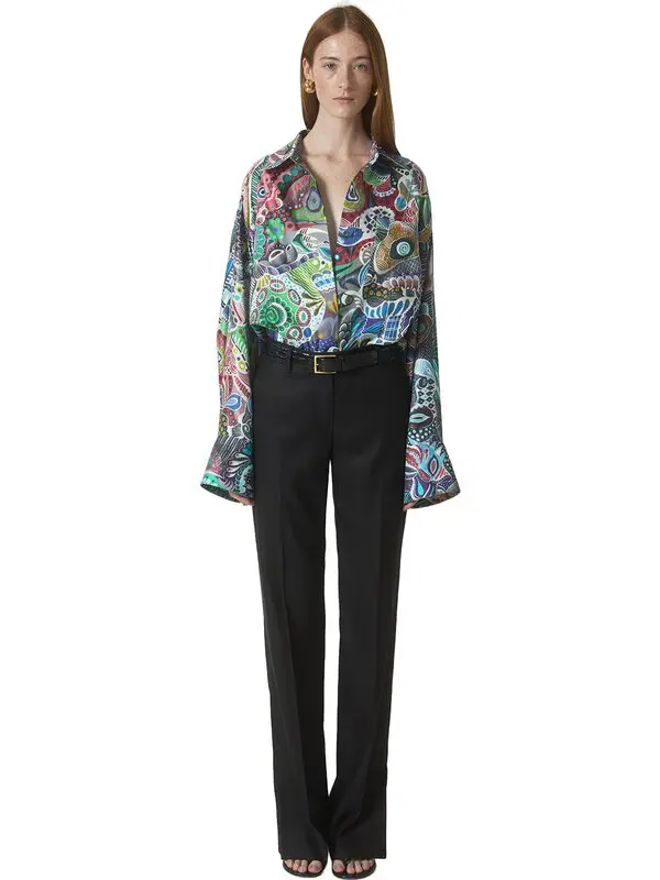 HEIRLOME Oversized Printed Silk Twill Shirt With Artisan Collaboration - Multicolor